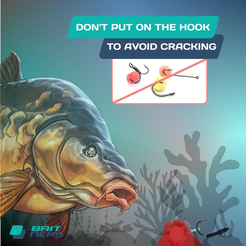 Bait Nerd Carp Boilies 30pcs, 16mm, Squid Natural Premium Soluble Boil ...